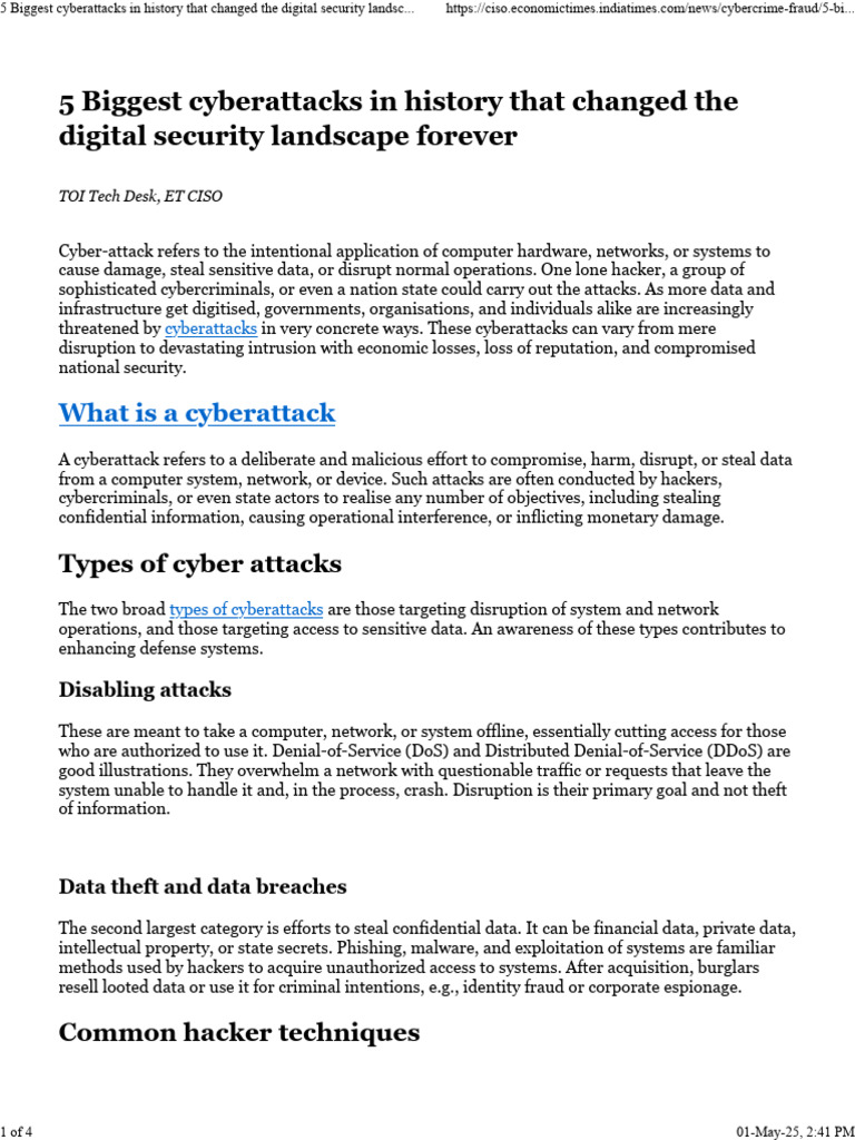 5 Biggest Cyberattacks in History That Changed The Digital Security ...