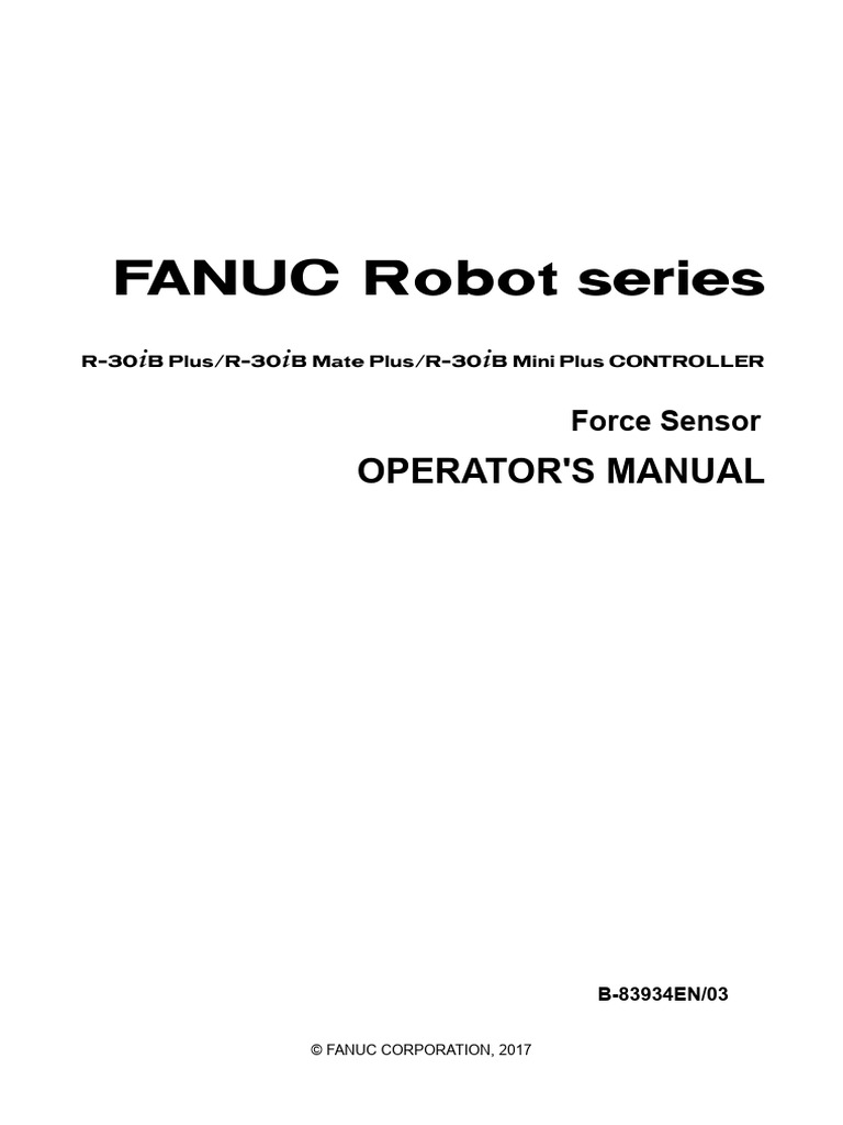 R-30iB Plus Force Sensor Operator Manual (B-83934EN 03) | PDF