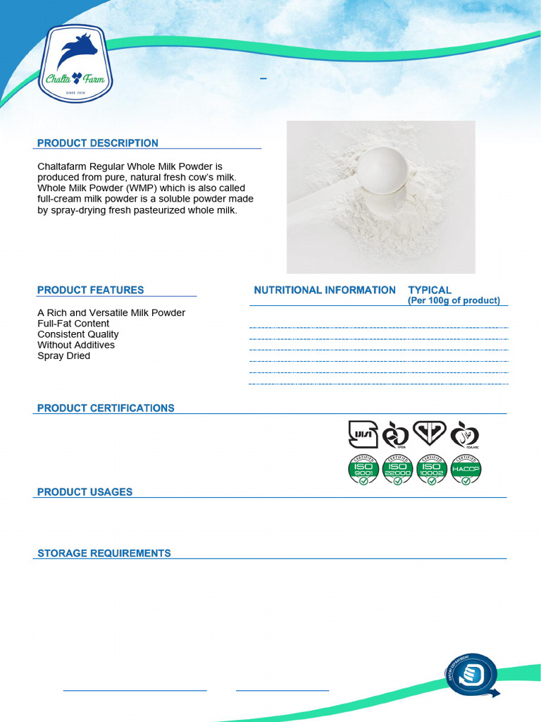 Product Specification Full - ChaltaFarm Regular WMP Ver2.01 | PDF ...