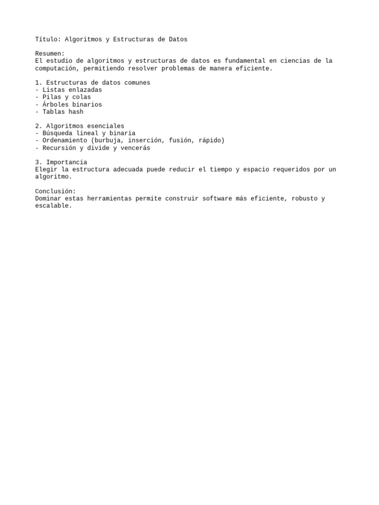 Algoritmos y Estructuras de Datos | PDF