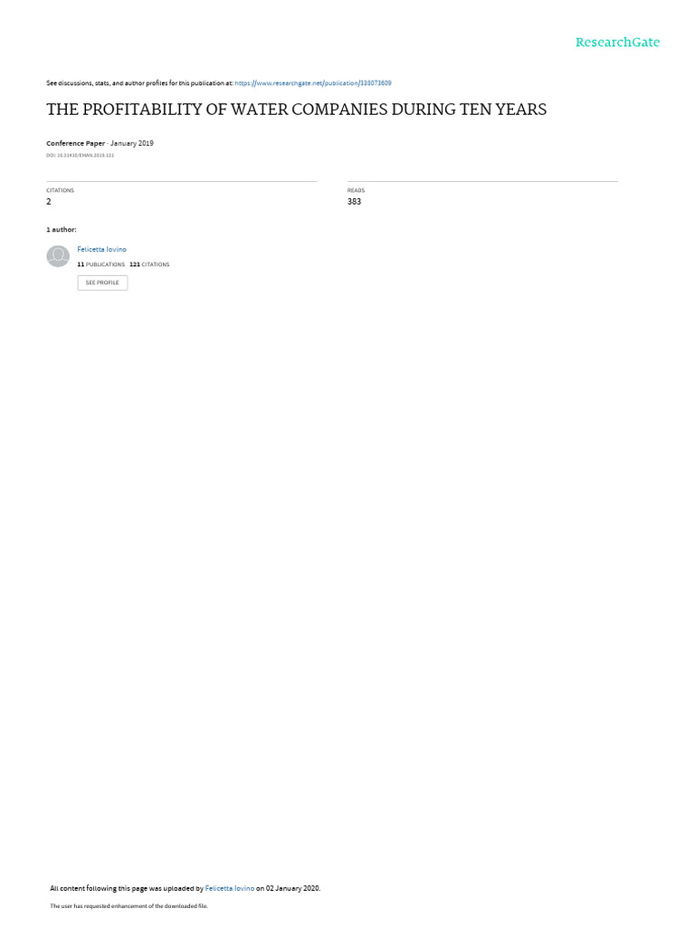 THE_PROFITABILITY_OF_WATER_COMPANIES_DURING_TEN_YE | PDF | Analysis Of ...