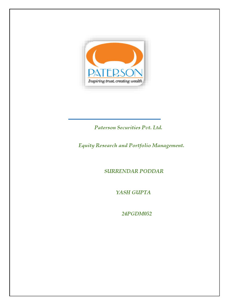 Mid-Term Report on Equity Research Project | PDF | Investing ...