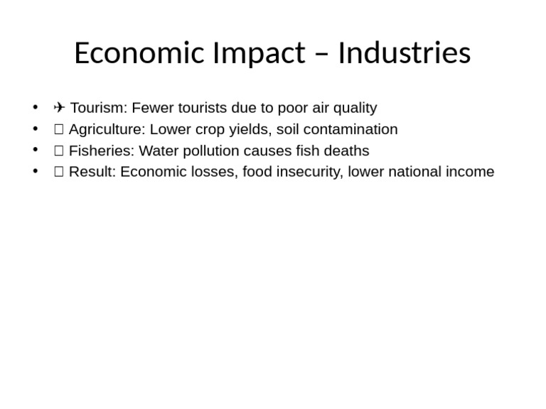Economic Impact of Pollution on Industries | PDF