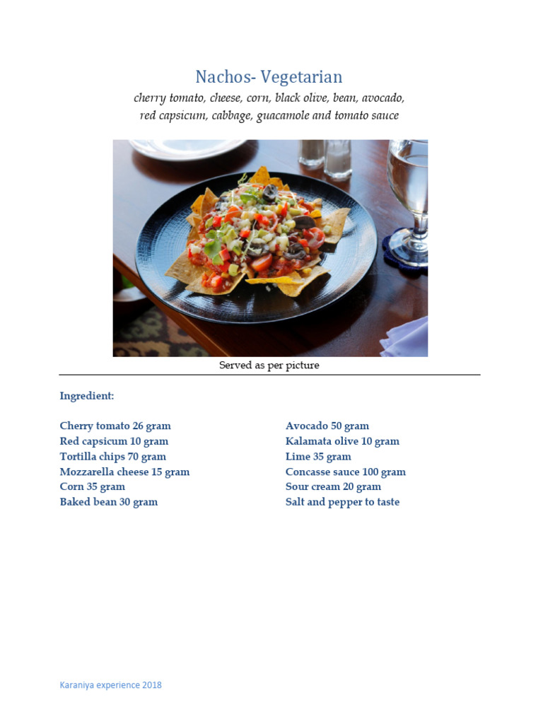 Nachos Vegetarian | PDF