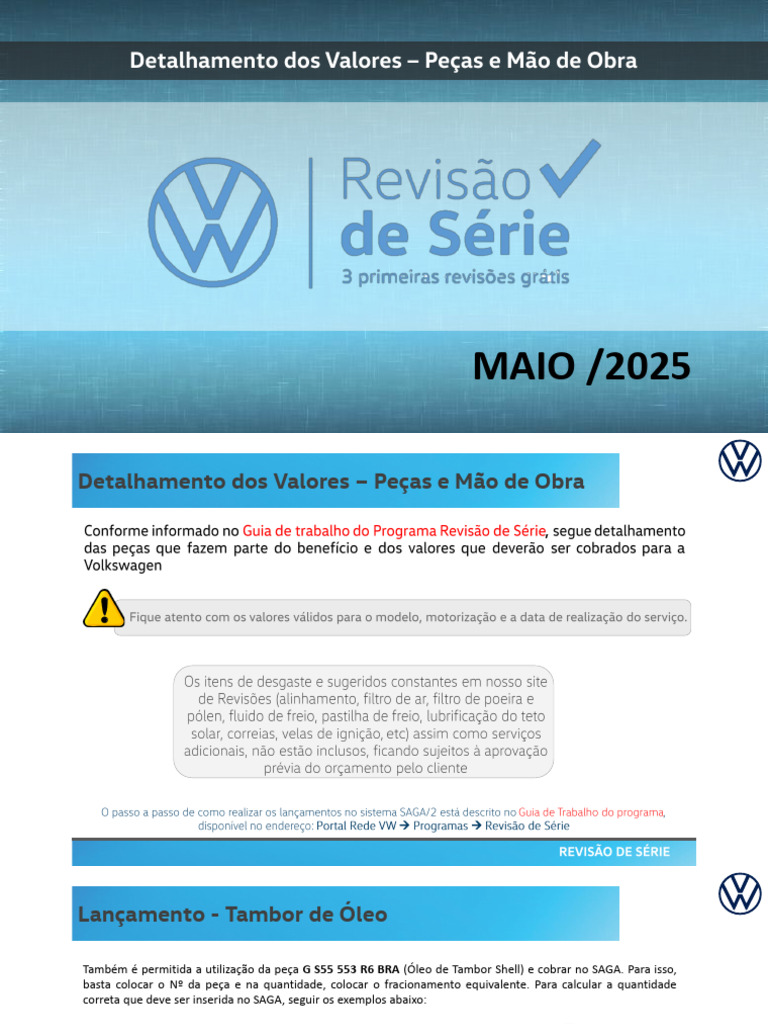MAIO - 25 - Detalhamento Dos Valores - Programa Revisão de Série | PDF