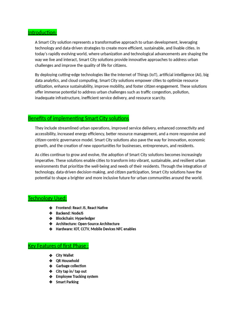 Scope of Smart City For Presentation | PDF | Computing