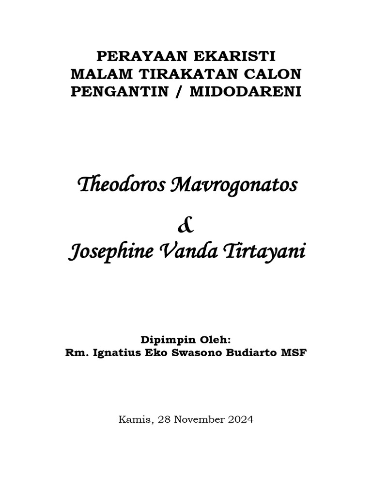 Teks Midodareni Theodoros Dan Vanda | PDF
