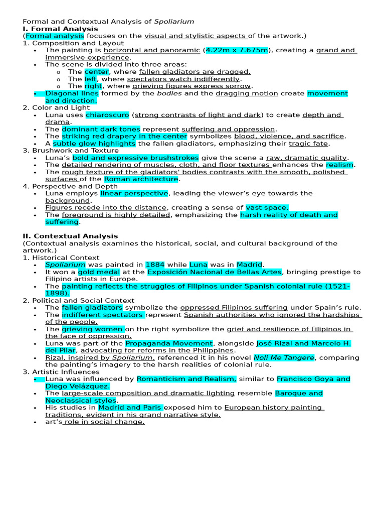 Formal and Contextual Analysis Examples | PDF | Composition (Visual Arts) | Realism (Arts)