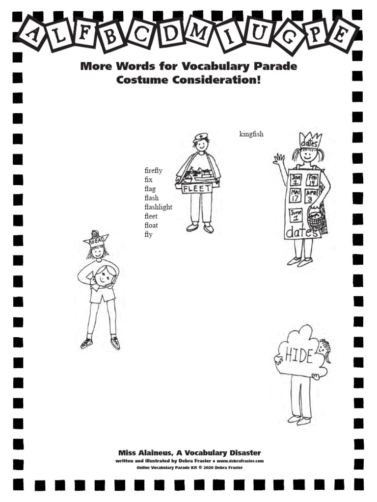 Vocabulary Parade Costume Ideas | PDF