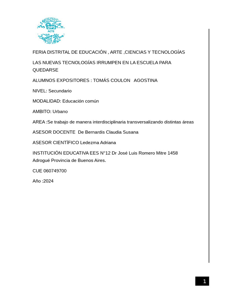 FERIA DE CIENCIAS PROYECTO | PDF | Enseñando | Aprendizaje