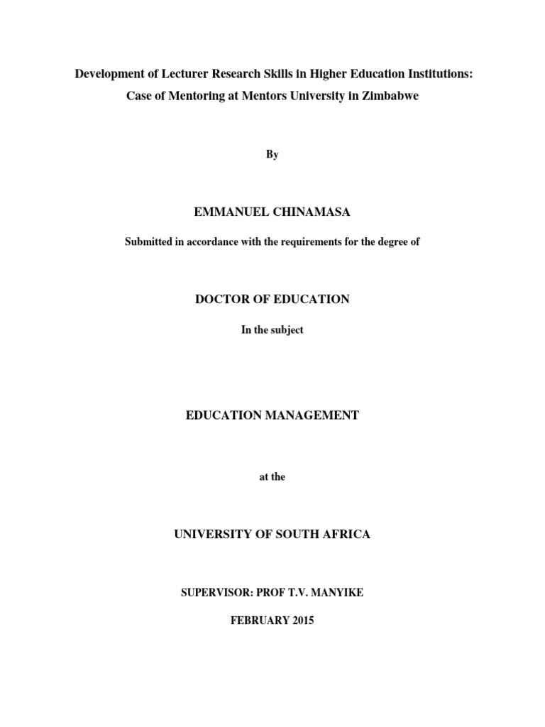 Development of Lecturer Research Skills | PDF | Mentorship ...