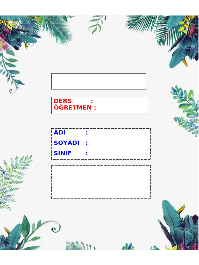 Turkce Odev Kapagi Ornegi 3 | PDF