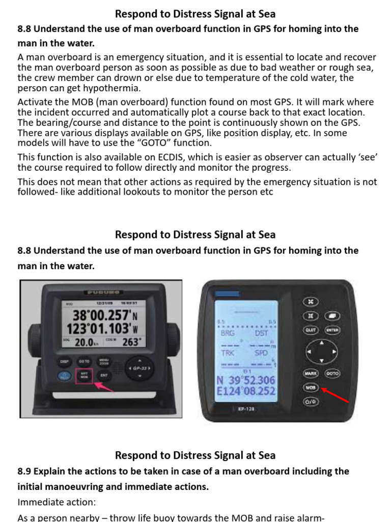 Ship Maintenance and Emergencies 8. Respond To Distress Signal at Sea 8 ...