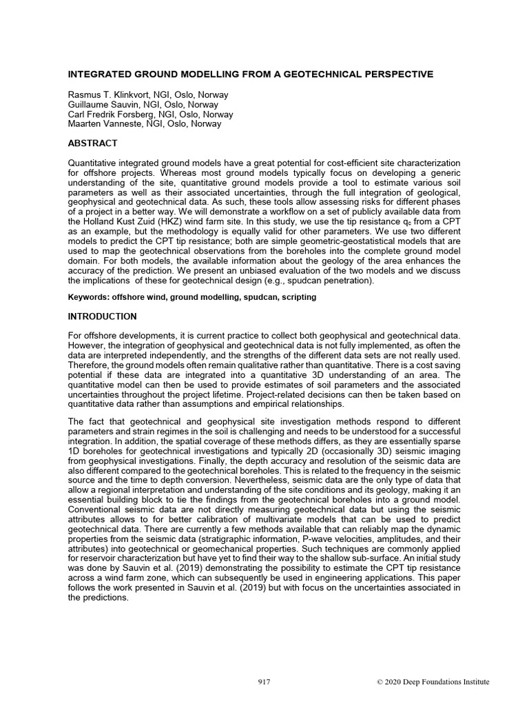 Integrated Ground Modelling From A Geotechnical Perspective | PDF | Geotechnical Engineering ...
