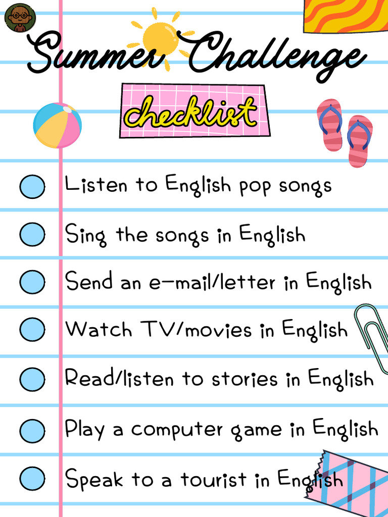 Summer Challenge Checklist | PDF