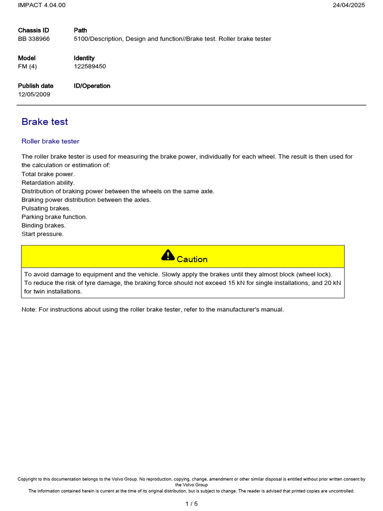 Roller Brake Testing Overview | PDF | Brake | Automotive Technologies