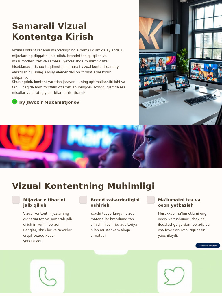 Samarali Vizual Kontentga Kirish | PDF