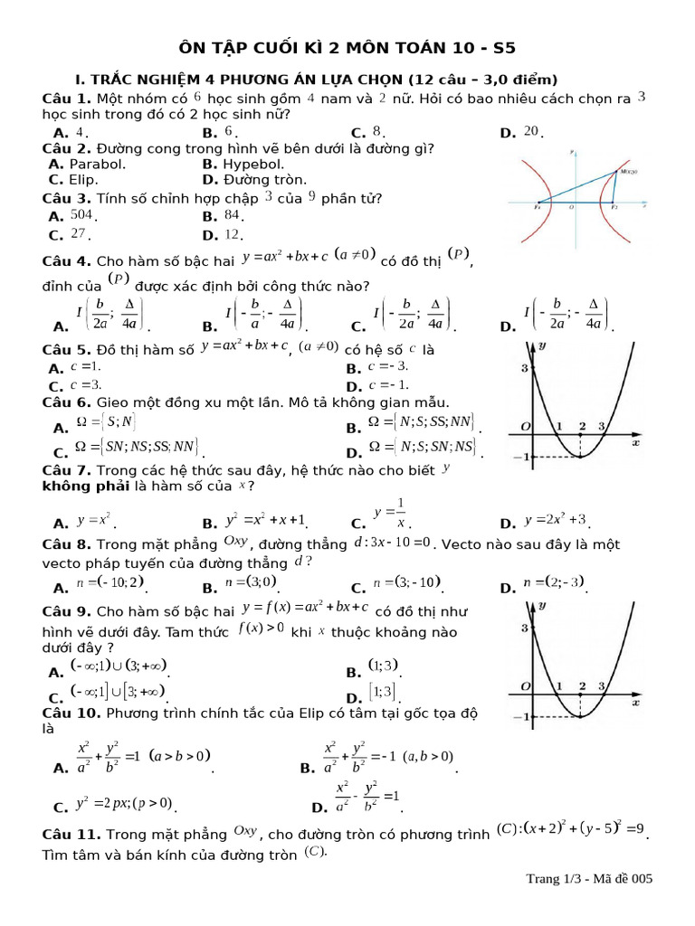 10 CK 2 Thay Hieu de 005 ko dap an | PDF