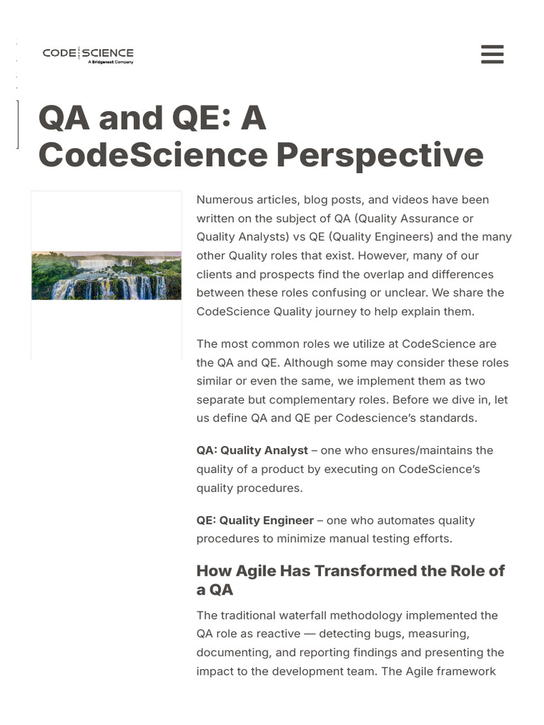 QA and QE A CodeScience Perspective | PDF | Quality Assurance | Software Development Process