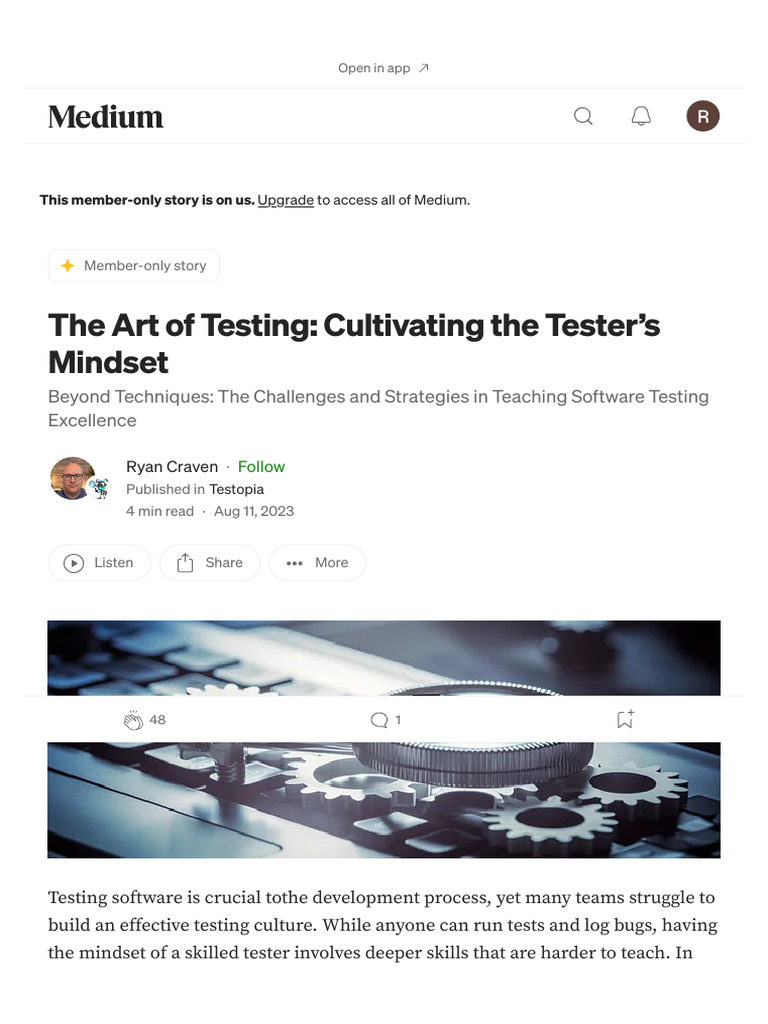 The Art of Testing: The Mindset of A Tester | PDF | Software Testing ...