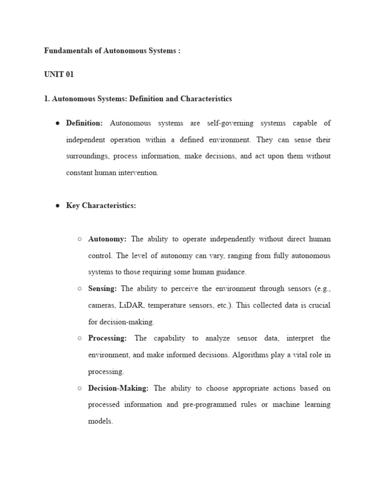 Fundamentals of Autonomous Systems _ QB Ans | PDF | Lidar | Artificial Intelligence