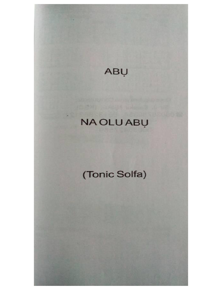 Abu Igbo With Marked Tonic Solfa | PDF | Musical Notation | Musical ...