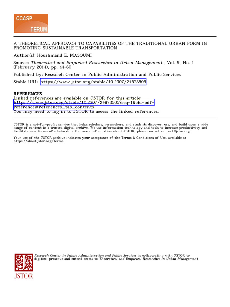 Masoumi Theoreticalapproachcapabilities 2014 | PDF | Urban Sprawl ...