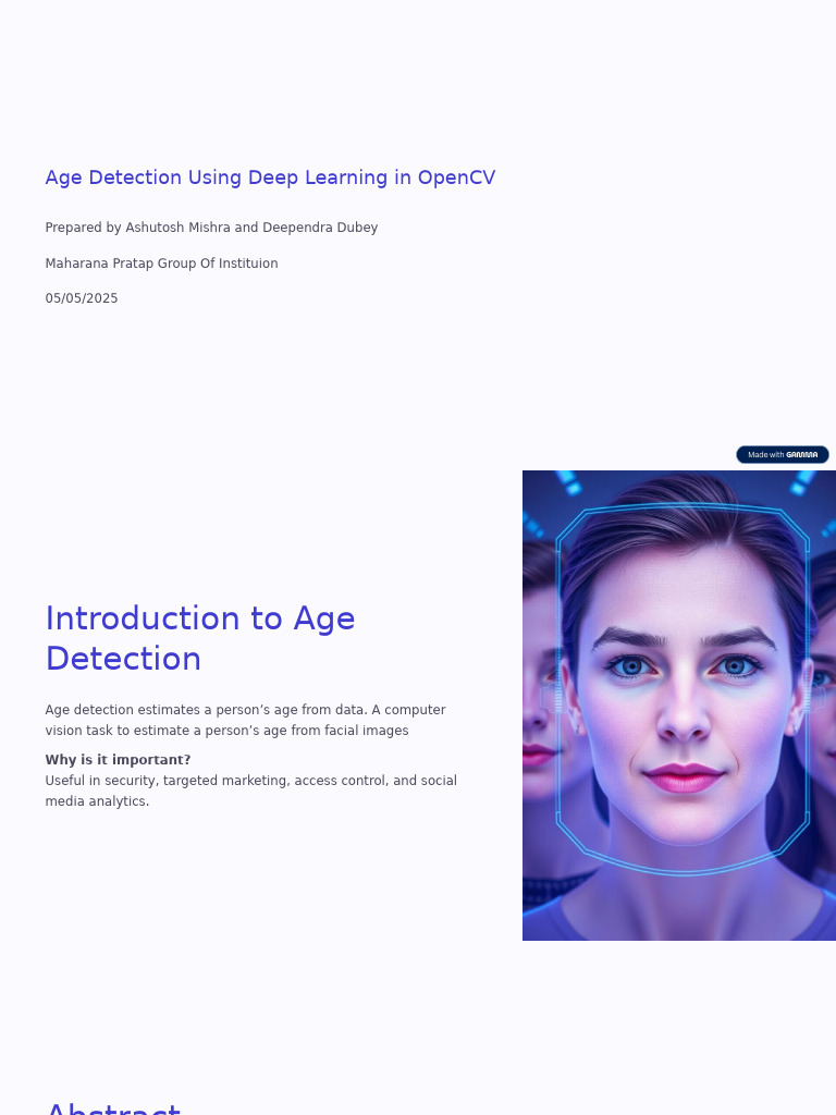 Age Detection Using Deep Learning In Opencv Pdf Deep Learning