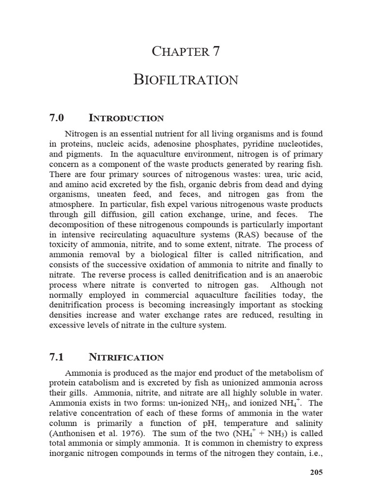 07.RAS 2nd-Chap.7-Biofiltration | PDF | Nitrate | Ammonia