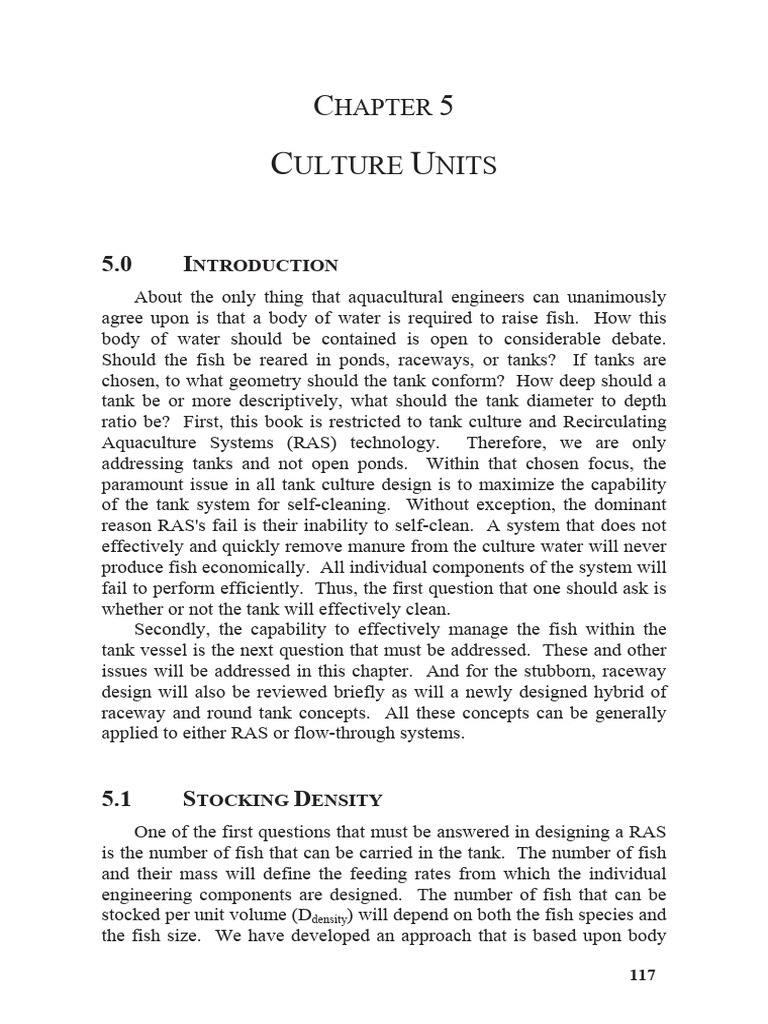 05.RAS 2nd-Chap.5-Culture Units | PDF | Density | Water