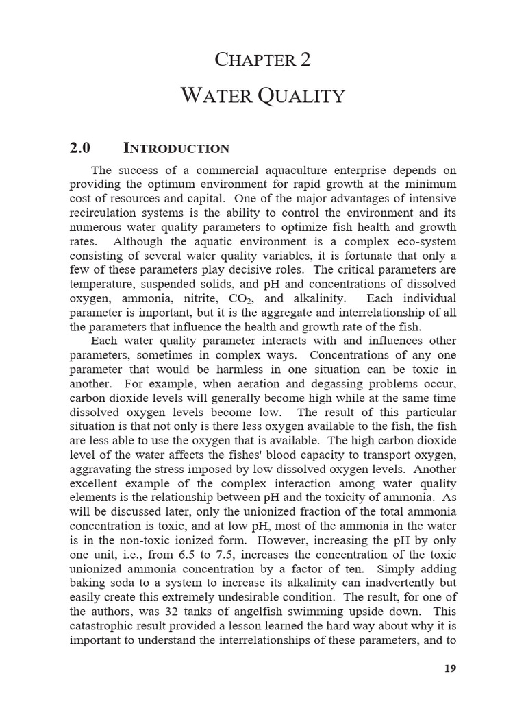 Critical Water Quality for Aquaculture | PDF | Viscosity | Water
