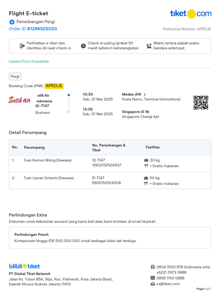 Tiket baru BATIK | PDF