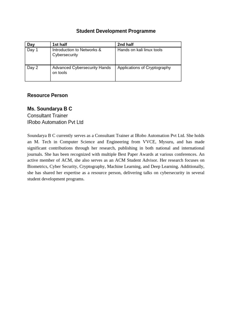 Student Development Programme | PDF