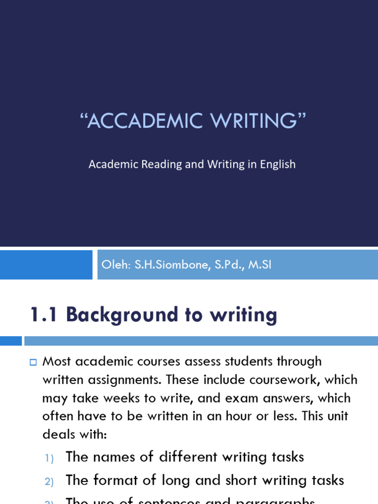 1 - English 2 - Accademic Writing | PDF | Thesis | Essays