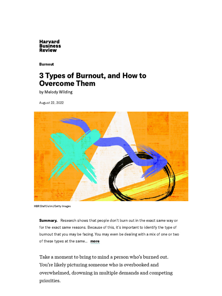 3 Types of Burnout, and How To Overcome Them | PDF | Occupational ...