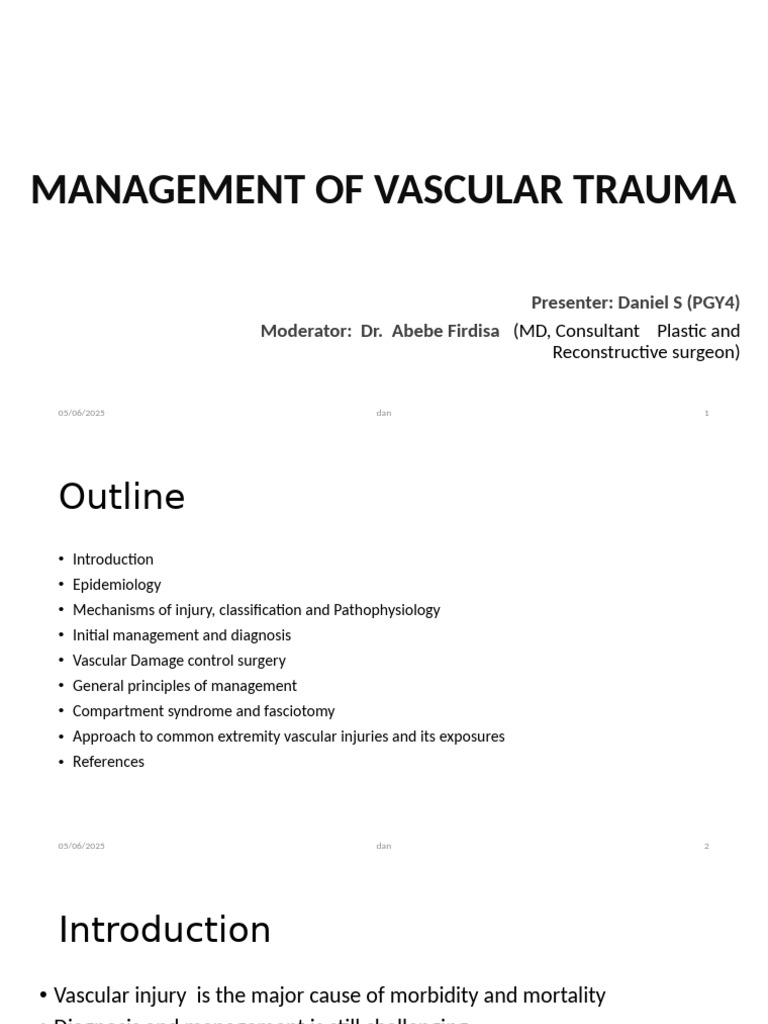 Dani Managment of Vascular Trauma 2024 | PDF | Interventional Radiology ...