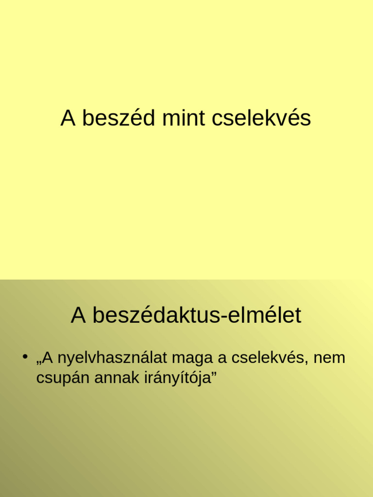 Beszedaktus Eloadas Vegleges | PDF