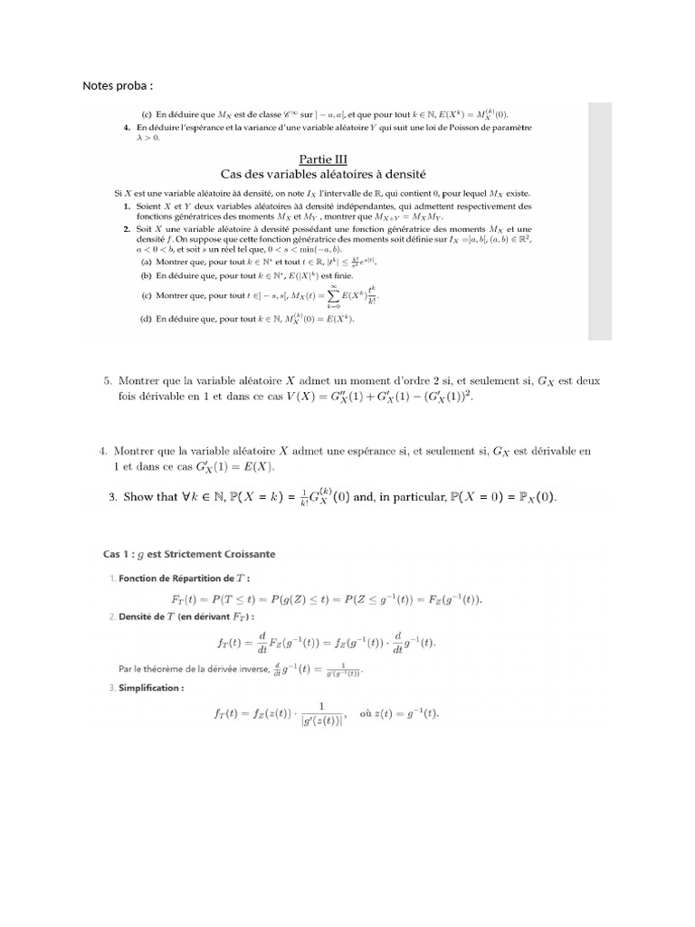 Notes Proba Pdf
