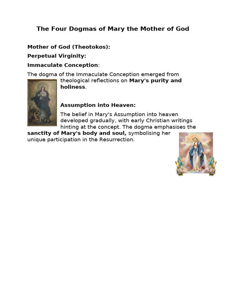 Four Dogmas of Mary Explained | PDF