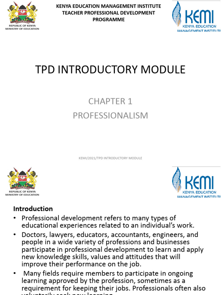 Chapter 1_Professionalism (4) | PDF | Teachers | Learning
