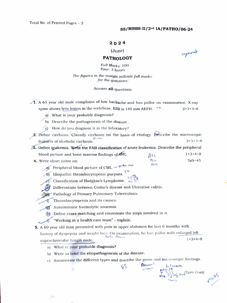 2nd MBBS 2024 2nd Internals | PDF | Pregnancy | Leukemia