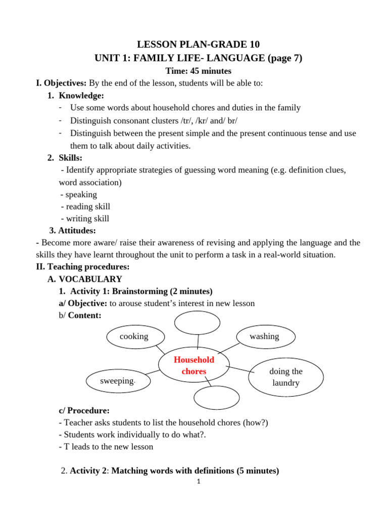 Sample Lesson 1. English10.Unit1.Language - CV5512 | PDF | Word | Languages