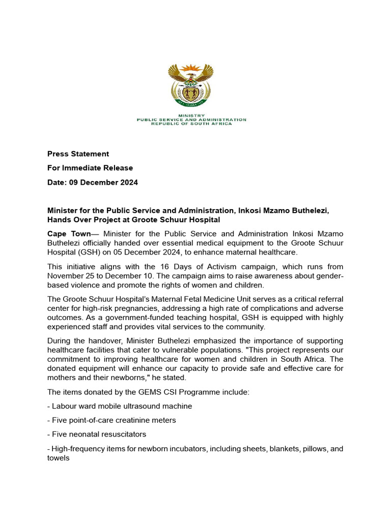 Media Statement 09 12 2024 | PDF