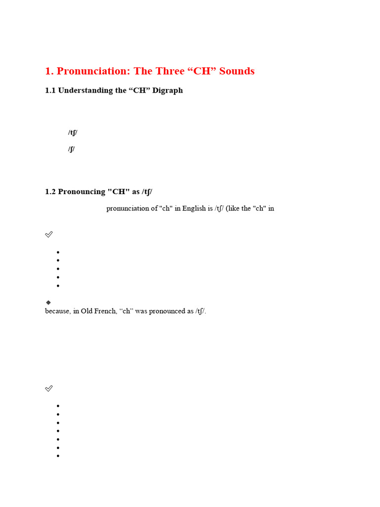Understanding the Three "CH" Sounds | PDF | Adjective | Accent ...