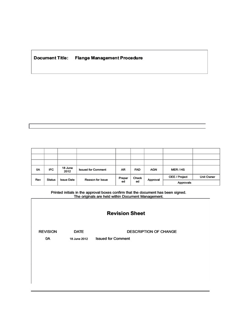 Flange Management Procedure | PDF