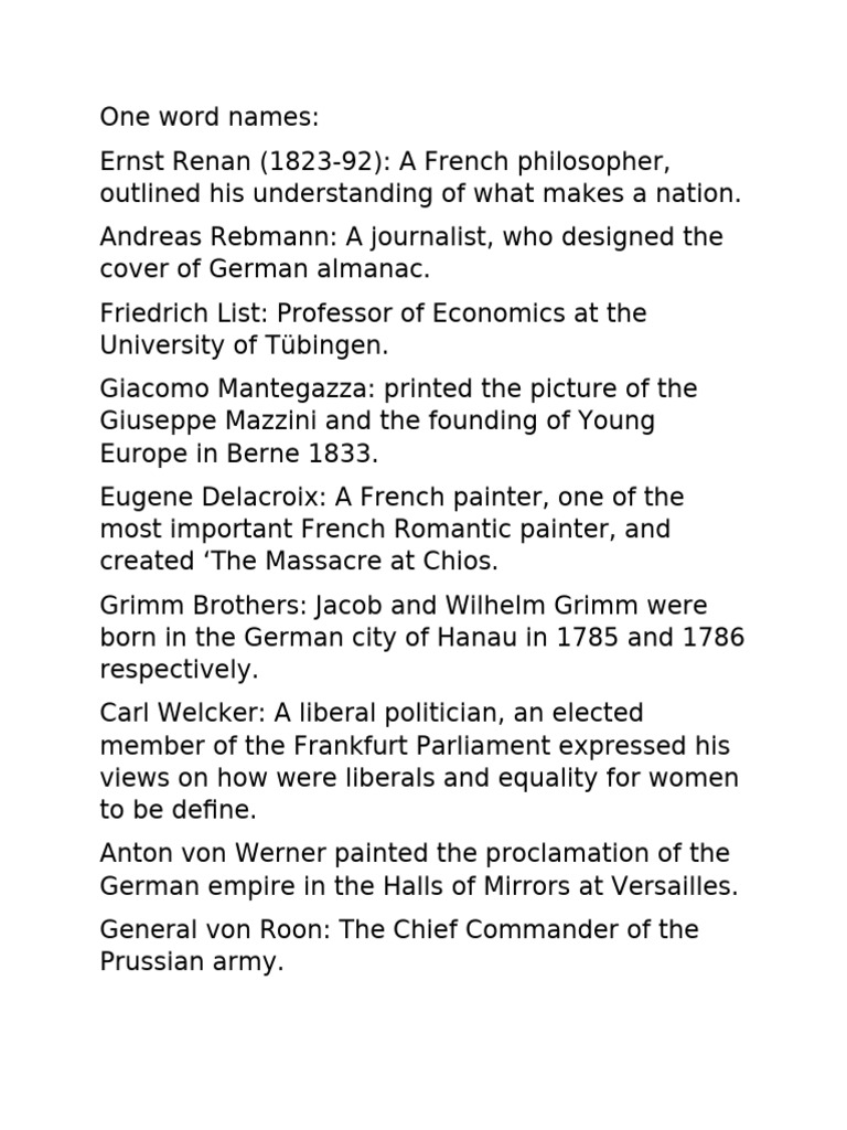 The Rise of Nationalism in Europe.1 Non-Important One Word Names | PDF