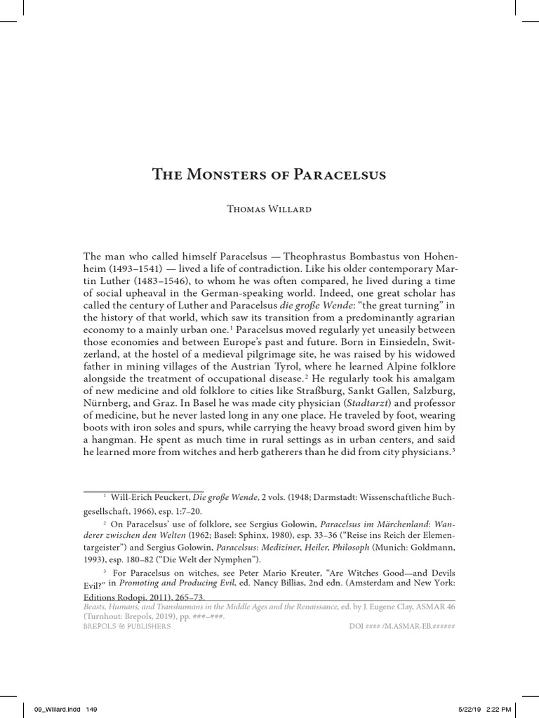 The Monsters of Paracelsus | PDF | Neoplatonism