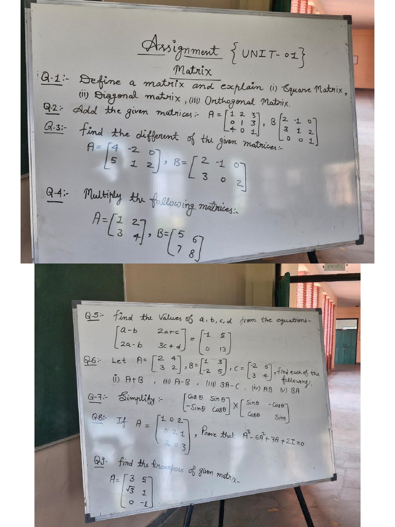 Questions Based On Matrix | PDF