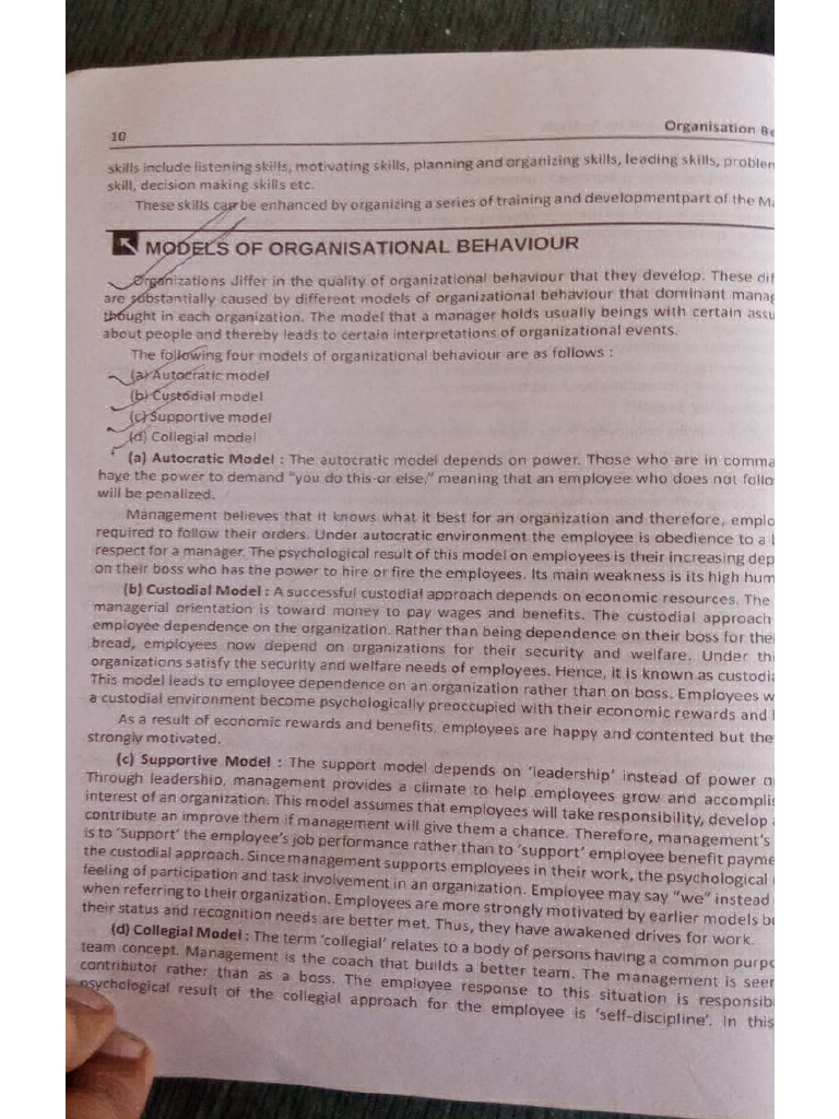 Models of Organisational Behaviour | PDF