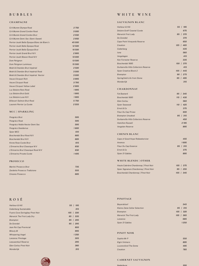 Cabo Beach Club Drinks Menu Prices | PDF